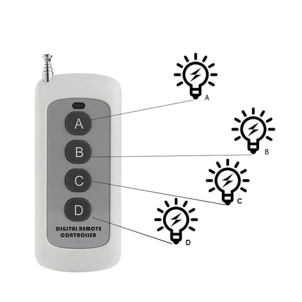 4CH RF Long Range 433MHz Remote control - Maximustronics