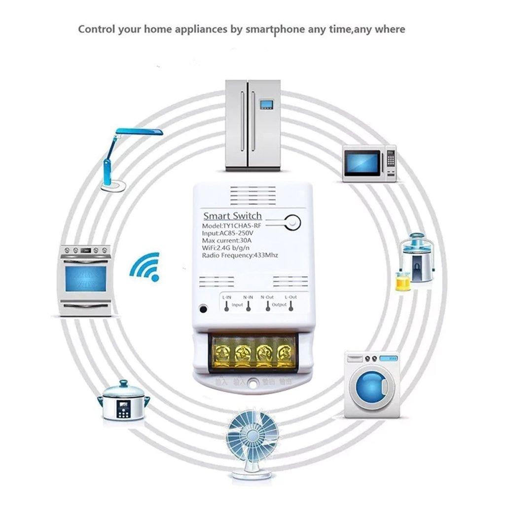 30A 220V Smart Wifi tuya RF433mhz Remote control switch