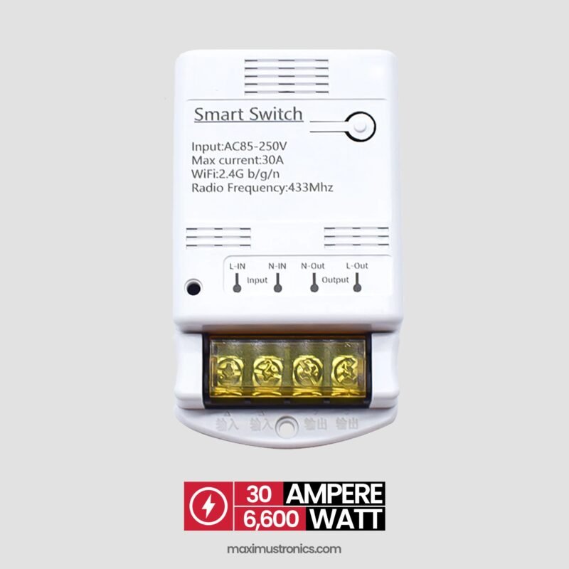 30A 220V Smart Wifi + RF Remote control switch - Maximustronics