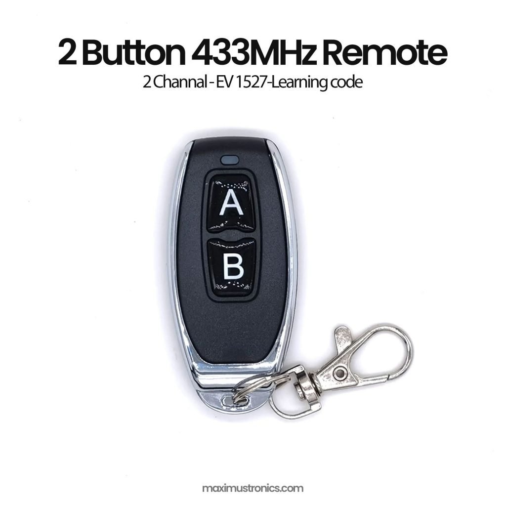 2 Button 2 Channal 433Mhz RF Remote Control Learning code - Maximustronics